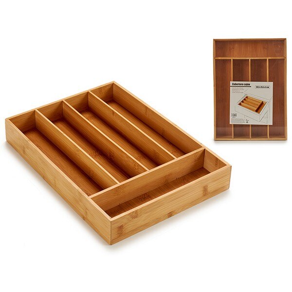 Cutlery Organiser (35,5 x 5 x 25,5 cm) Bamboo – Vicedeal
