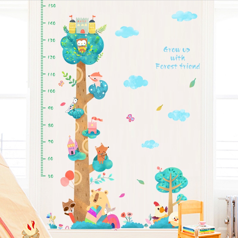 Forest Tree Height Measure Wall Stickers For Kids ... – Grandado