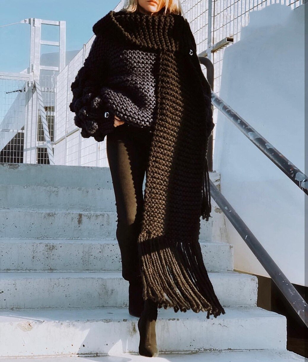 knitted wool neck manual rod needle thick needle w... – Grandado