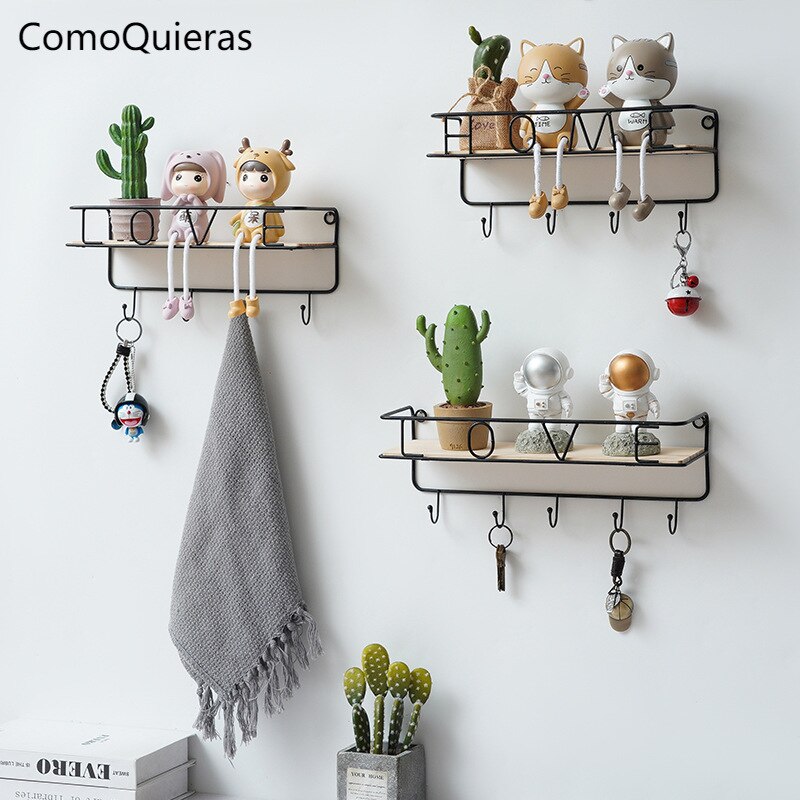 Metal Shelf Hook Partition Wall Hanging Decor Mode... – Grandado