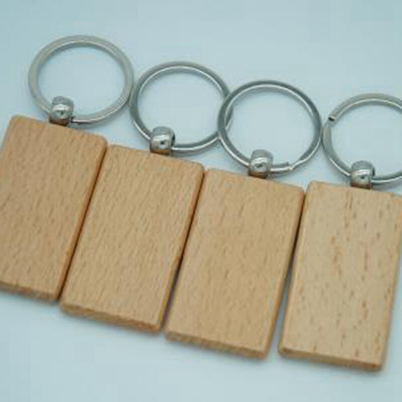 60Pcs Lege Rechthoek Houten Sleutelhanger Diy Hout... – Vicedeal
