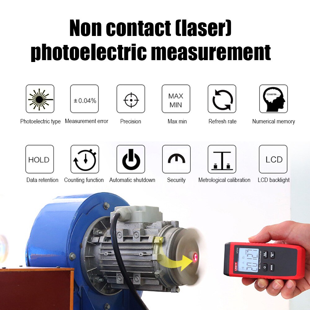 UNI-T UT373 Mini Digital Tachometer Measuring Rang... – Grandado