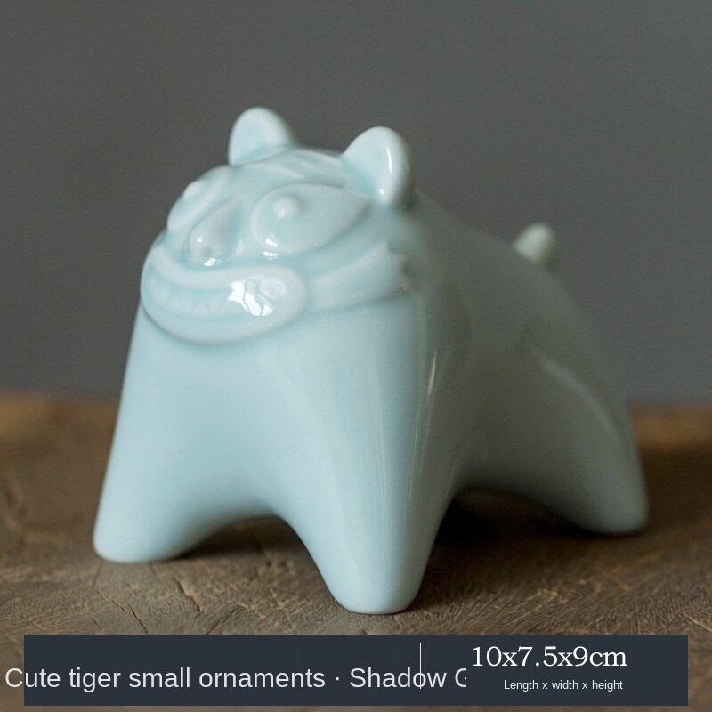 Blue Glaze Cute Tiger Tea Ornaments Tea Ceremony T... – Vicedeal