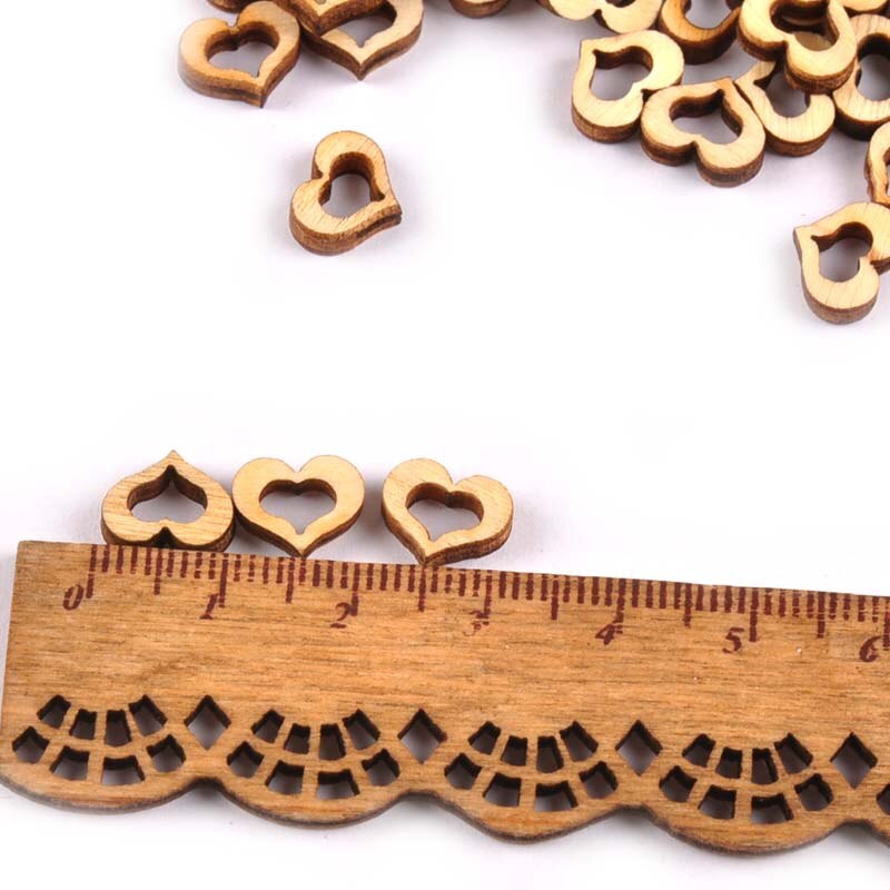 100Pcs Mini Hollow Heart Pattern Wooden Crafts For... – Grandado