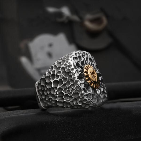 Gothic Vintage Stainless steel Gold Phoenix Ring M... – Grandado