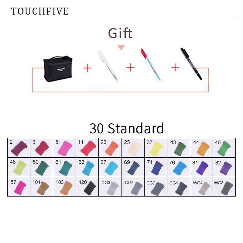 TOUCHNEW 30//40/60/80/168 Soft Brush Markers Pen S... – Vicedeal