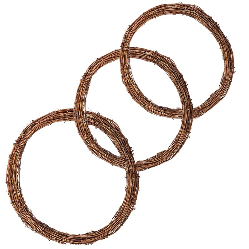 3PC 10/12 Inch Natural Grapevine Wreath Rattan Rin... – Grandado