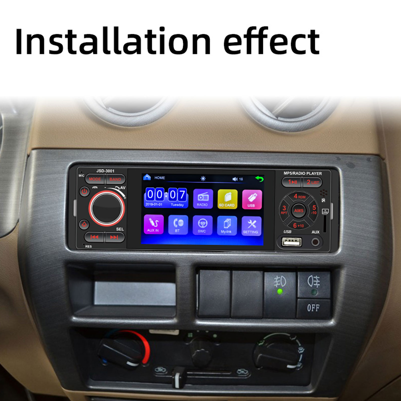 4.1 Inch Bluetooth Stereo Touch Screen Car Radio 1... – Vicedeal