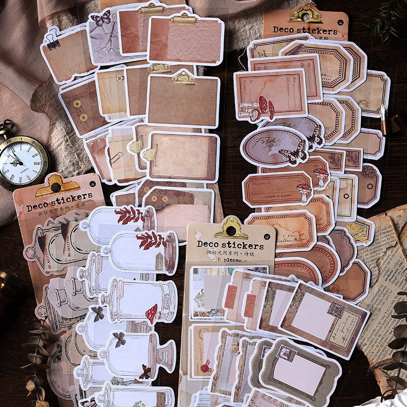 6 Sheets Vintage Scrapbook Paper Stickers Antique ... – Grandado