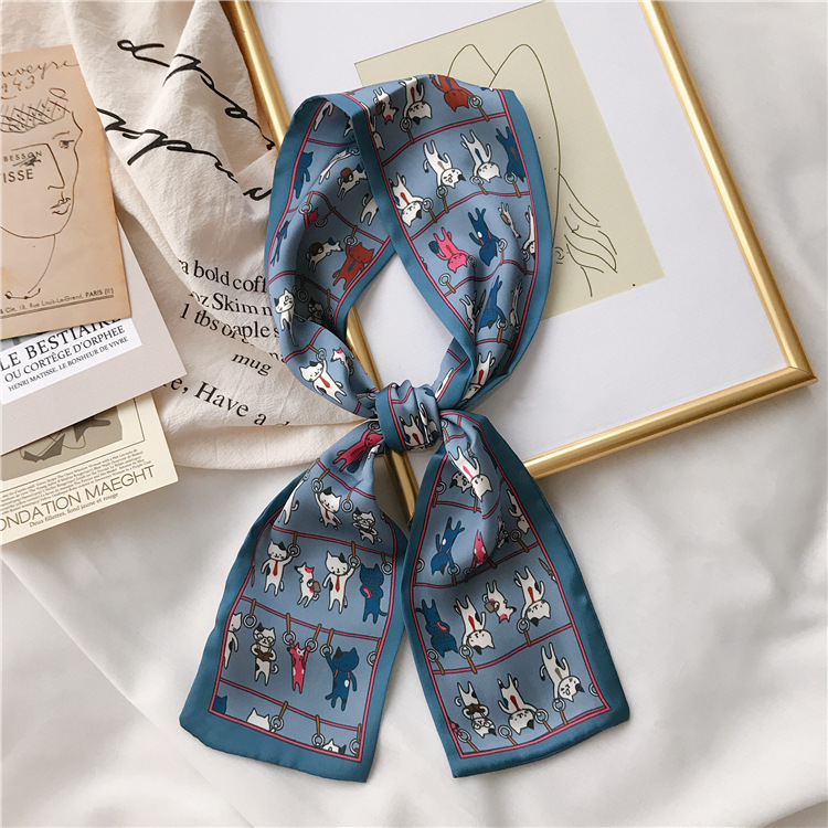 Small silk like scarf lady spring and autumn corne... – Grandado