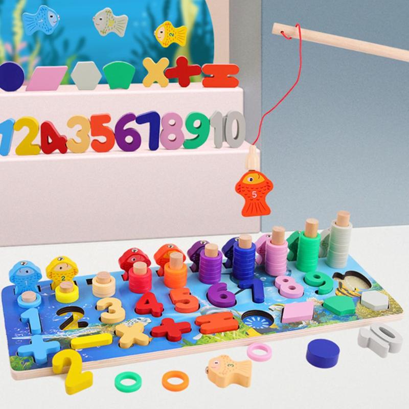 Children Wooden Math Fishing Game Kits Counting Sh... – Vicedeal
