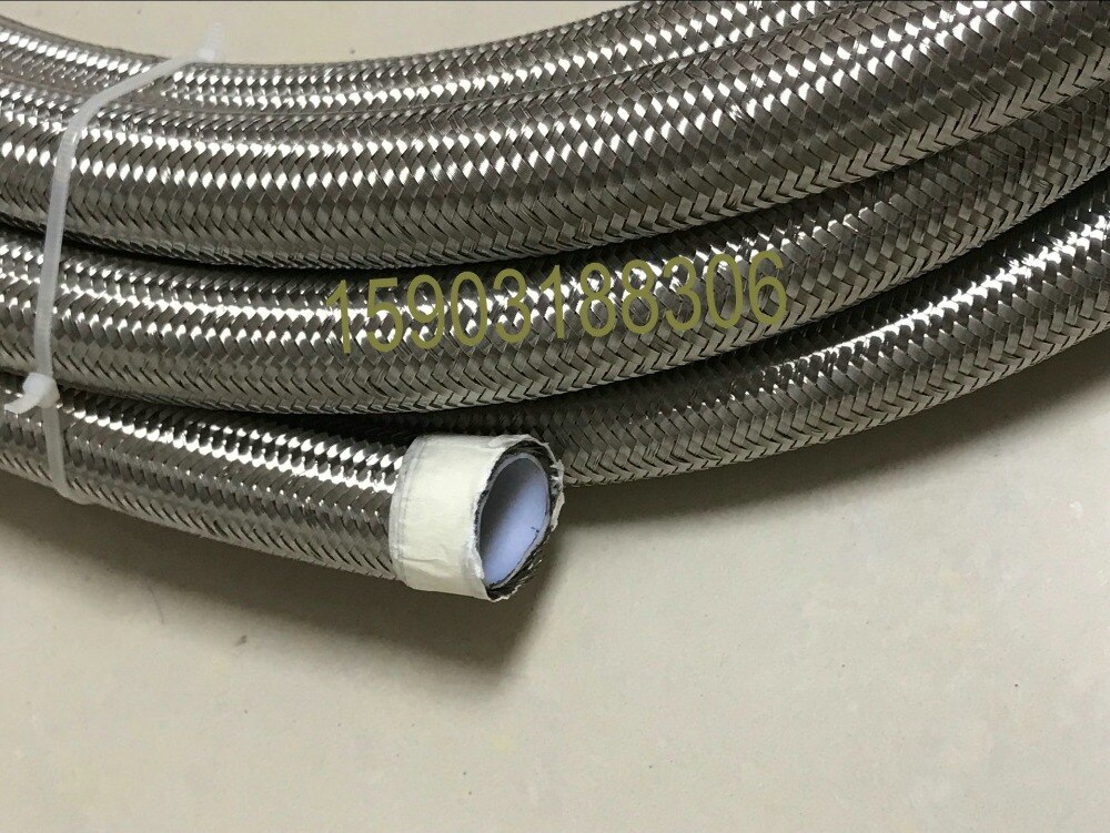 1m x Silver PTFE Lined Stainless Braided Hose AN16... – Vicedeal