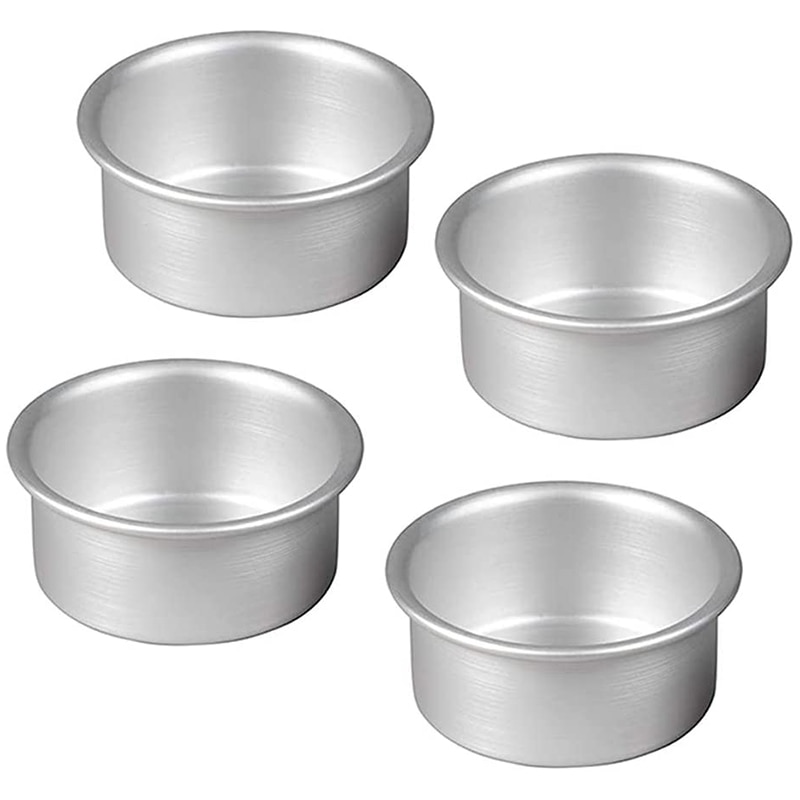 4Pcs Mini Cake Pan 4 Inch Aluminum Round Cake Pans... – Vicedeal