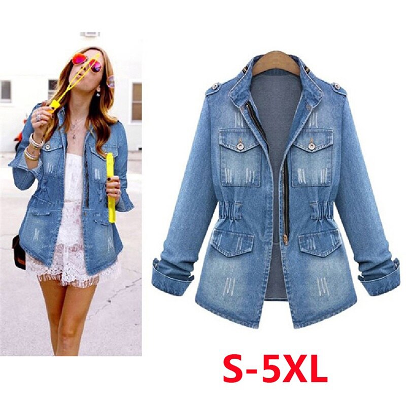 Denim Jassen Vrouwen Herfst Mode Lange Mouwen Jean... – Vicedeal