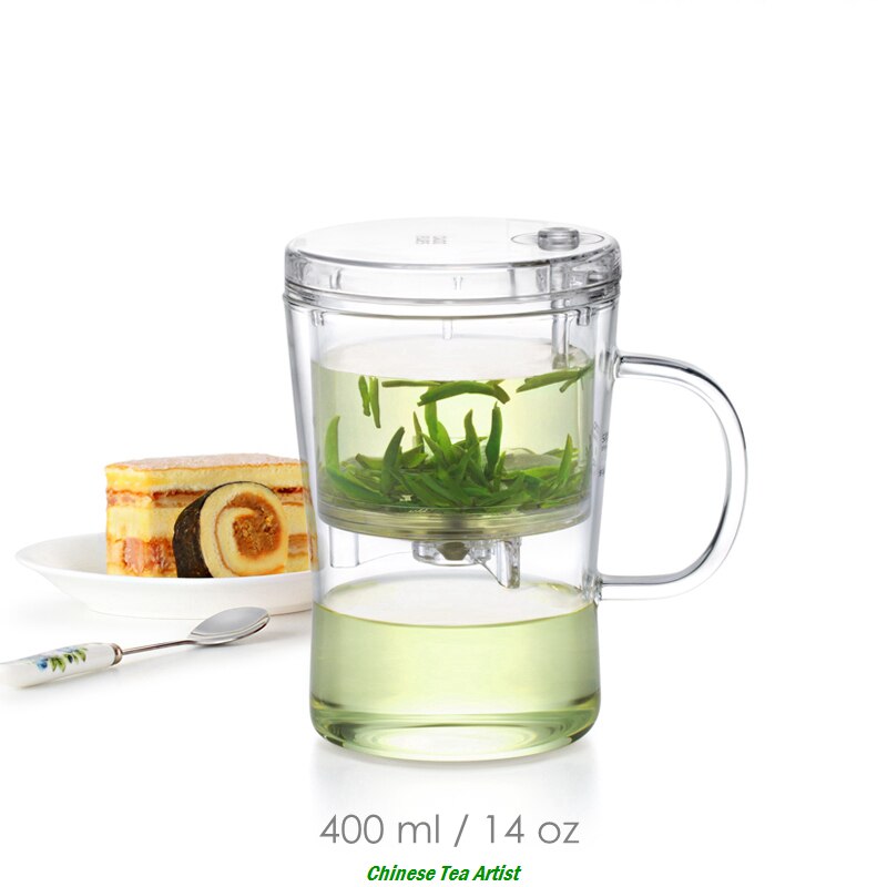 Crystal Clear Borosilicate Thee Cup met Deksel en ... – Grandado