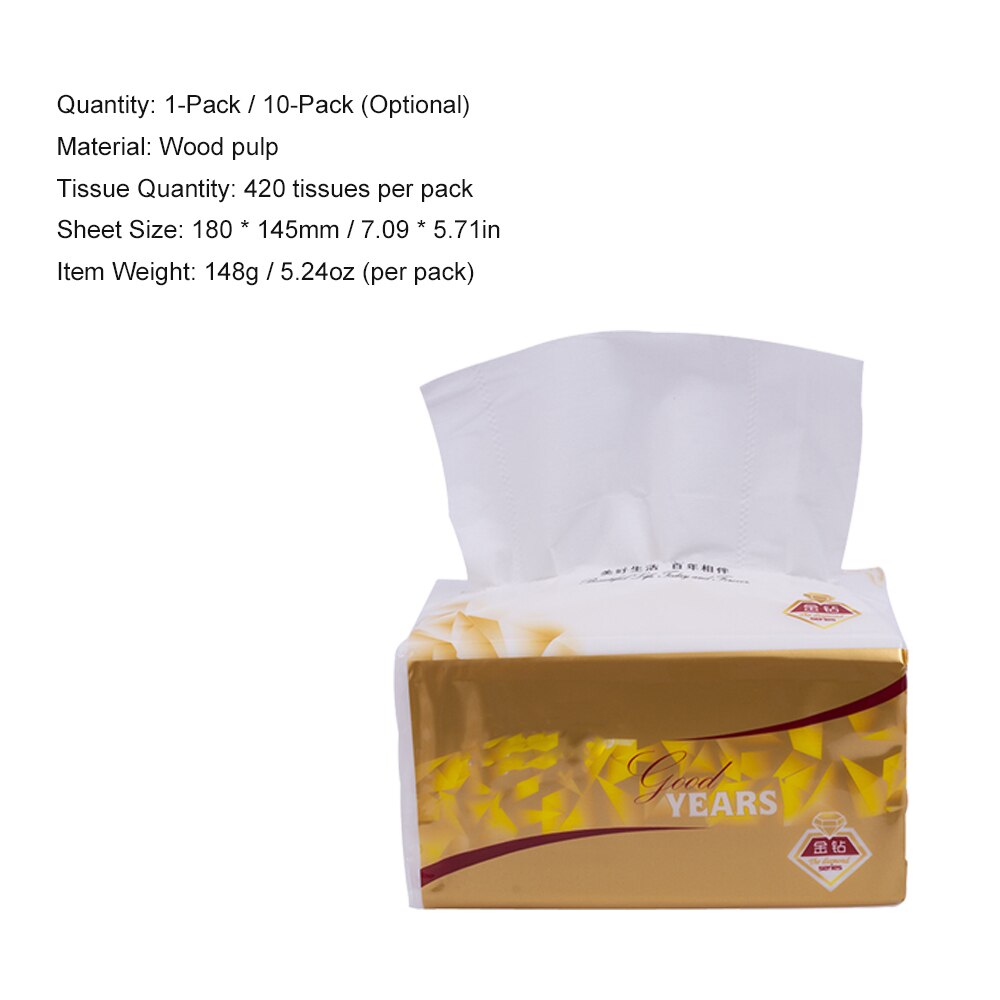 420pcs/Pack 4-Ply Tissues Facial Tissue Rectangula... – Grandado