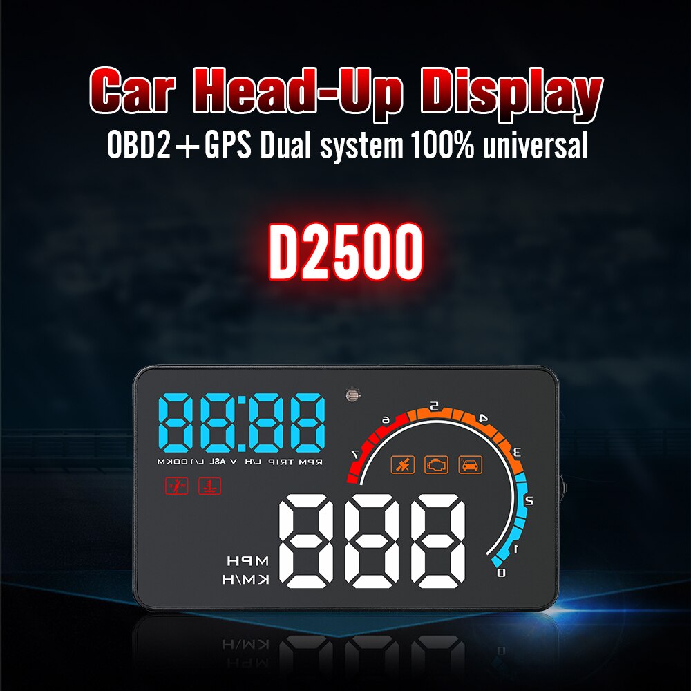 Head Up Display D2500 HUD Display Car GPS D2500 OB... – Grandado