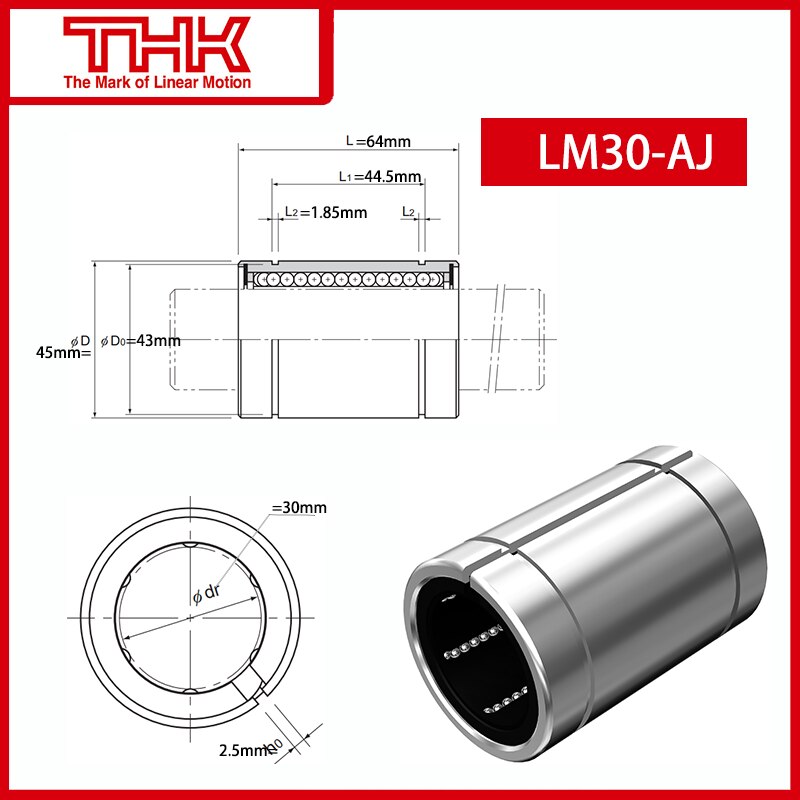 Original THK linear bushing LM LM30 LM30-AJ LM30AJ... – Vicedeal
