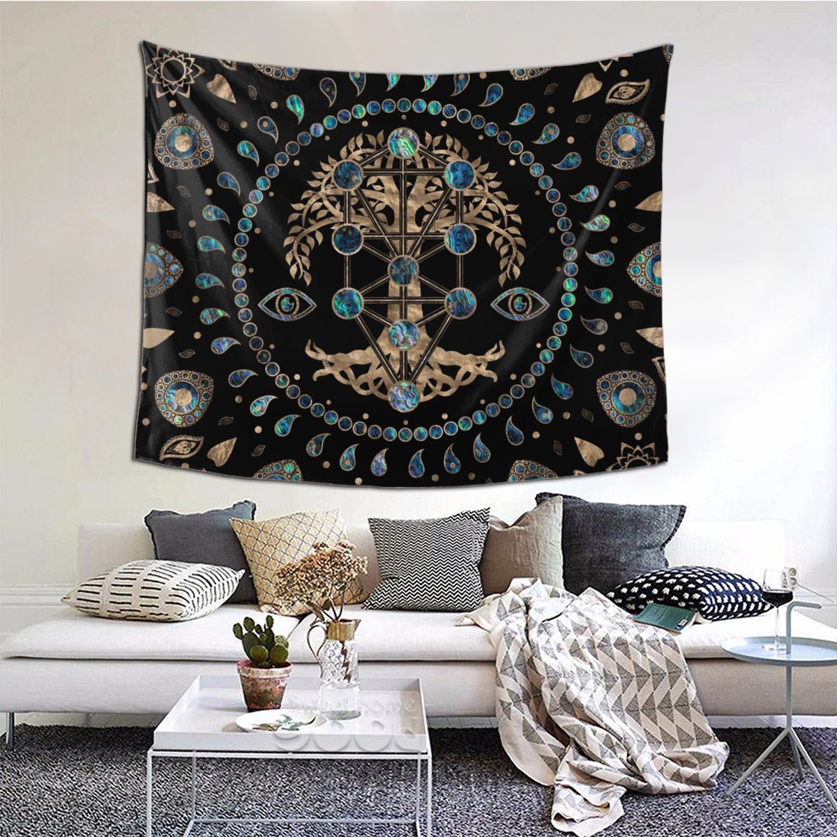 Vikings Kabbalah Tree Of Life Tapestry Hippie Poly... – Vicedeal