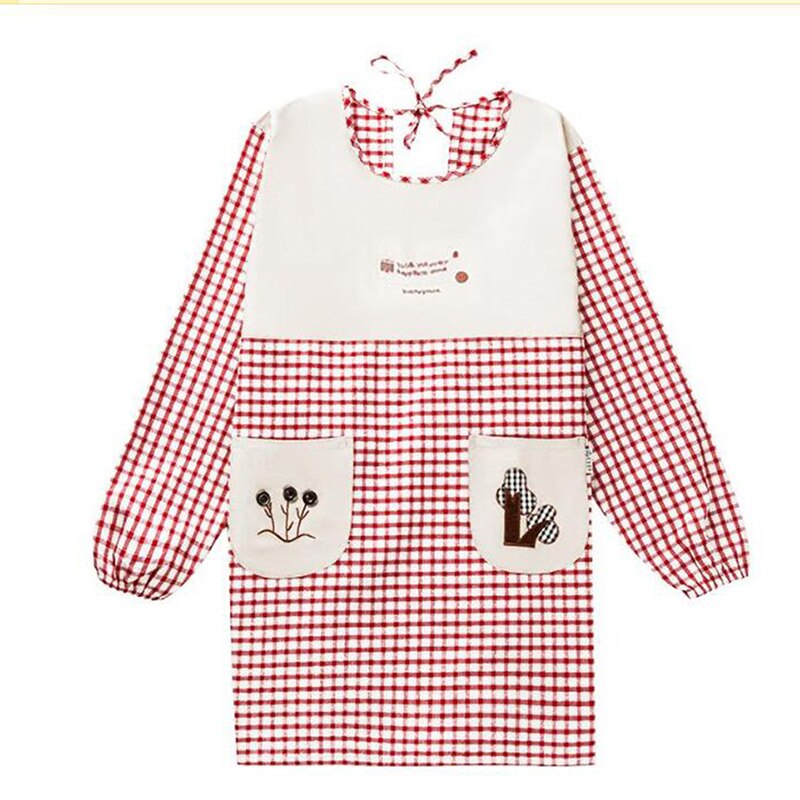 Home kitchen cooking dirty apron cotton plaid long... – Grandado