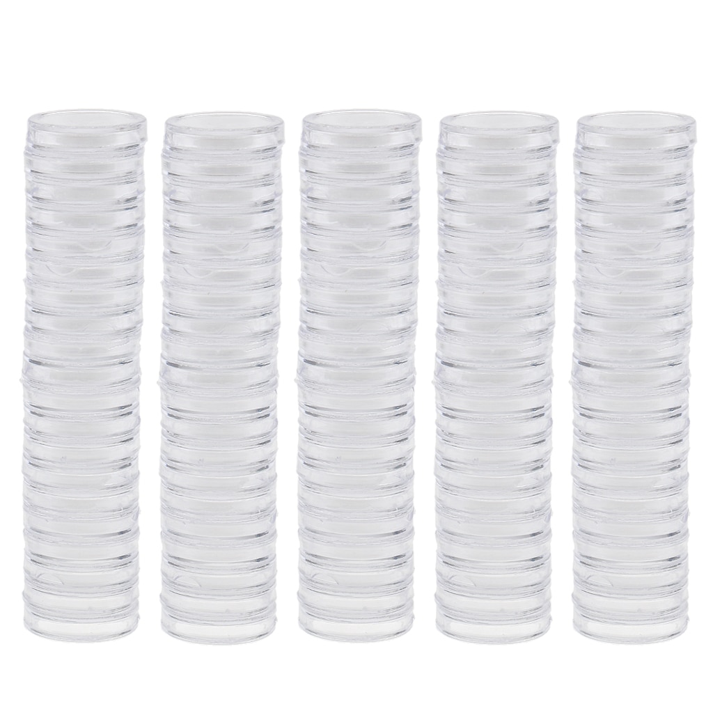 100Pcs Clear Ronde Plastic Coin Capsules Container... – Vicedeal