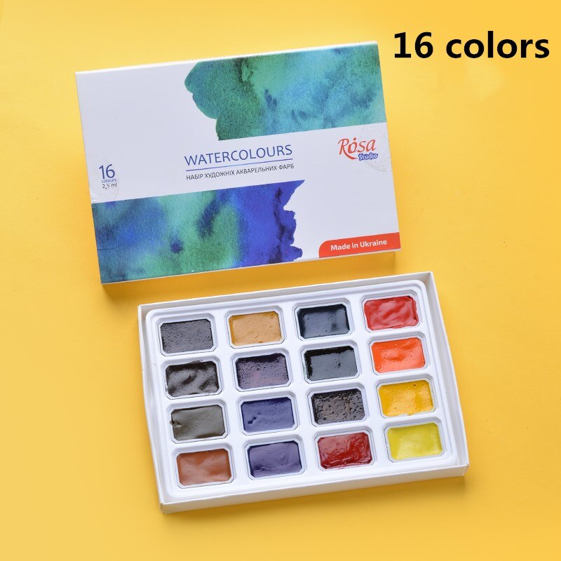 16/24 color solid watercolor paint set white night... – Vicedeal