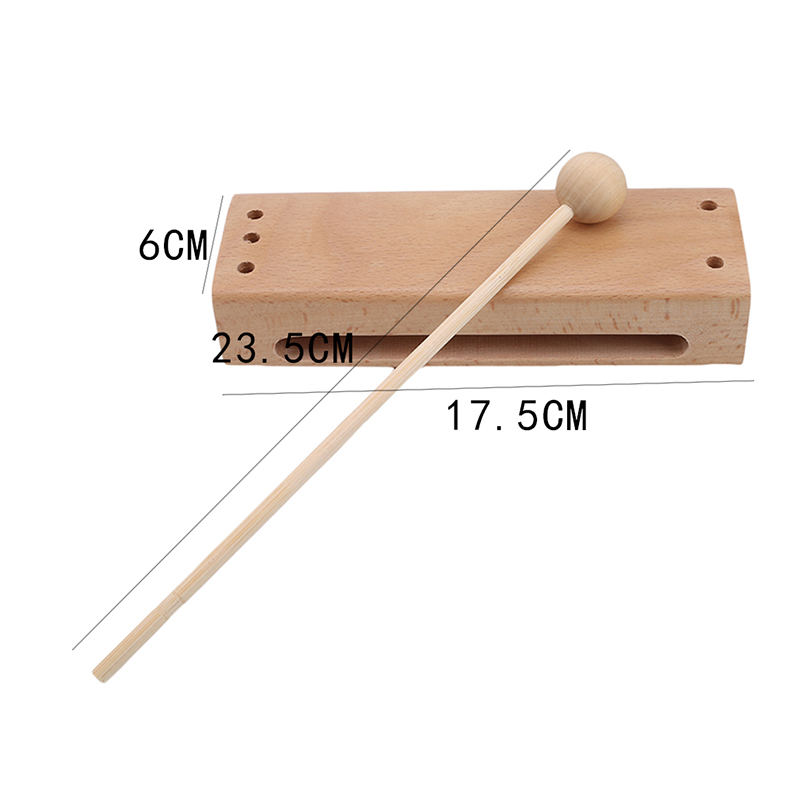 Wooden Percussion Block Woodblock with Mallet Exqu... – Grandado