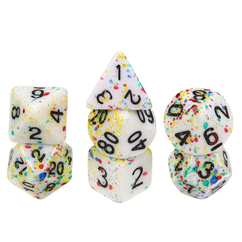 7pcs/set Acrylic Dice Set Different Shapes Digital... – Vicedeal
