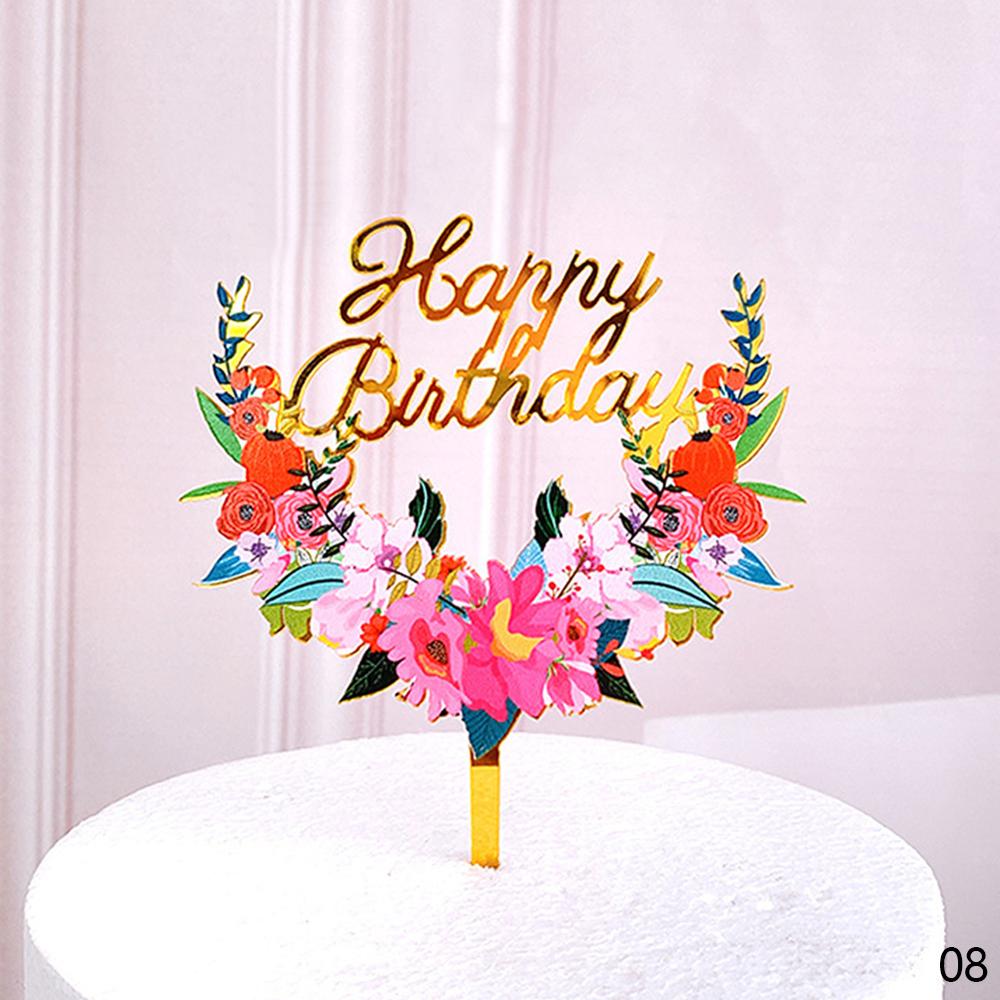 Acryl Gelukkige Verjaardag Cake Topper Resuable Ha Grandado