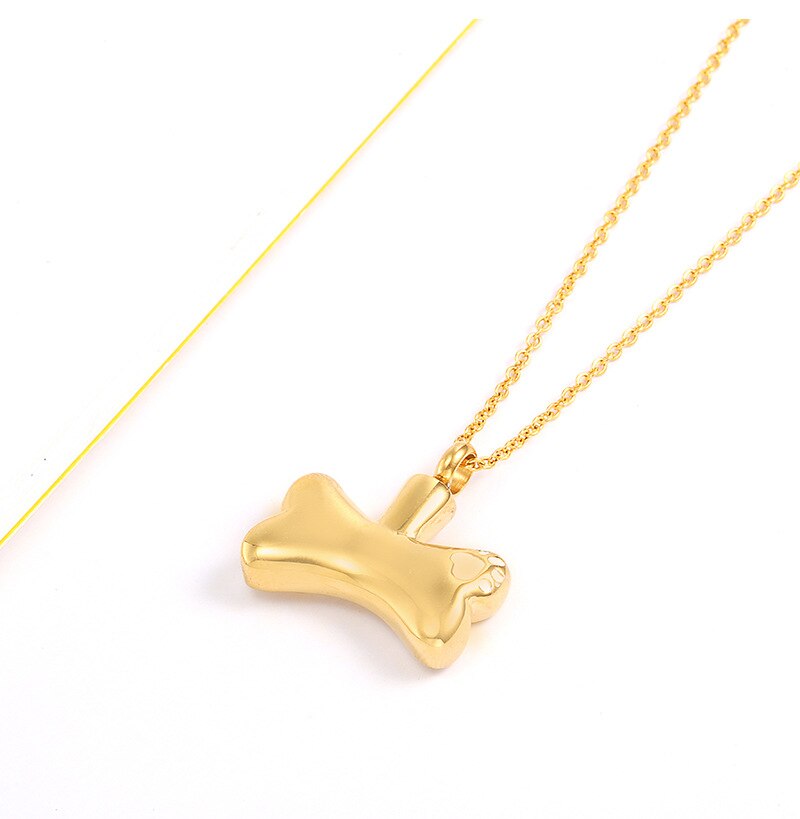 Memorial pet bone ashes pendant titanium steel dog... – Grandado