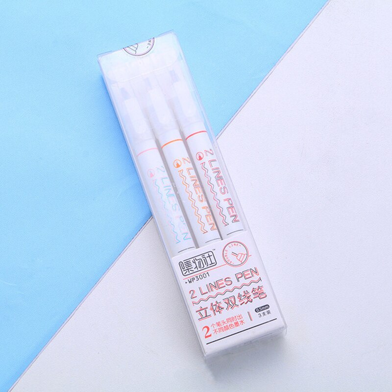 6pcs color Double Line Pen Cute Two-color Line Art... – Grandado