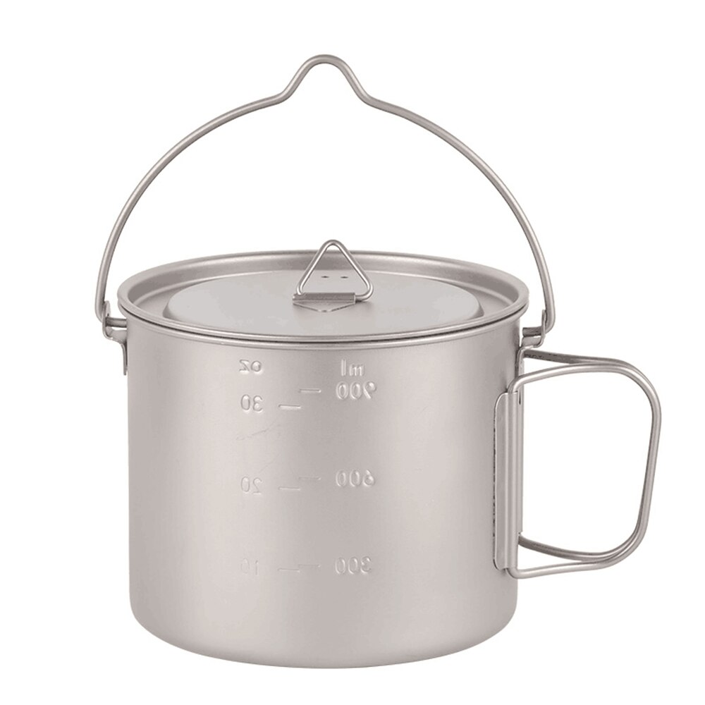 1100ml Titanium Pot Portable Hanging Pot with Lid ... – Grandado