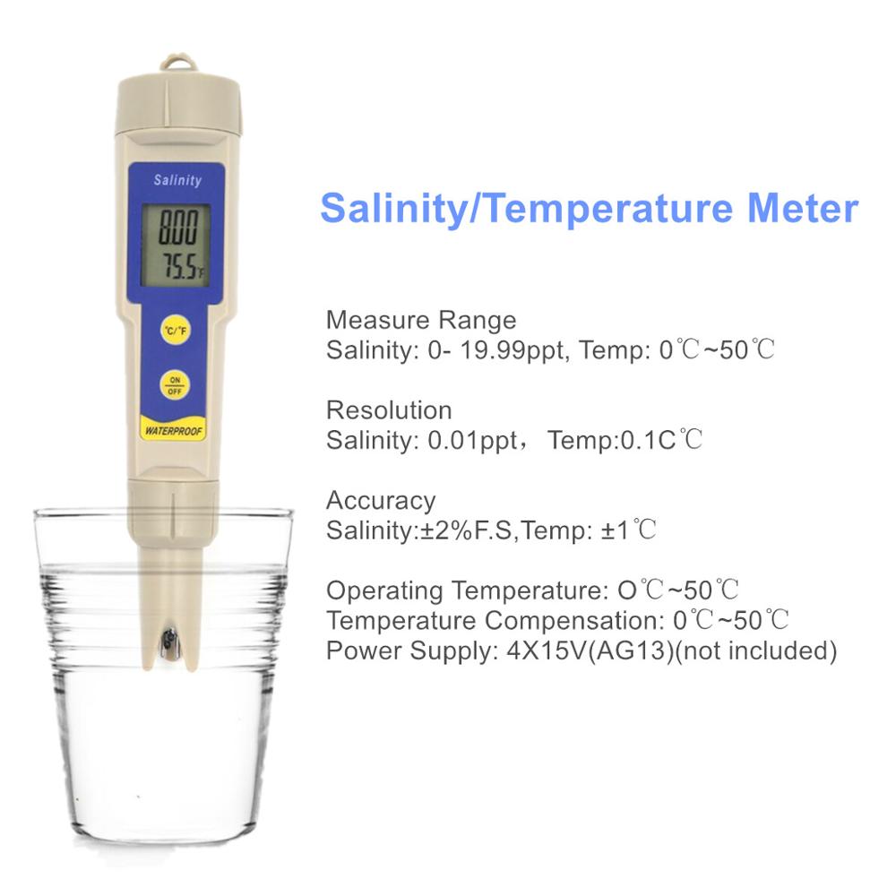 Digital Salinity/Temp Meter Salinity tester Salino... – Grandado