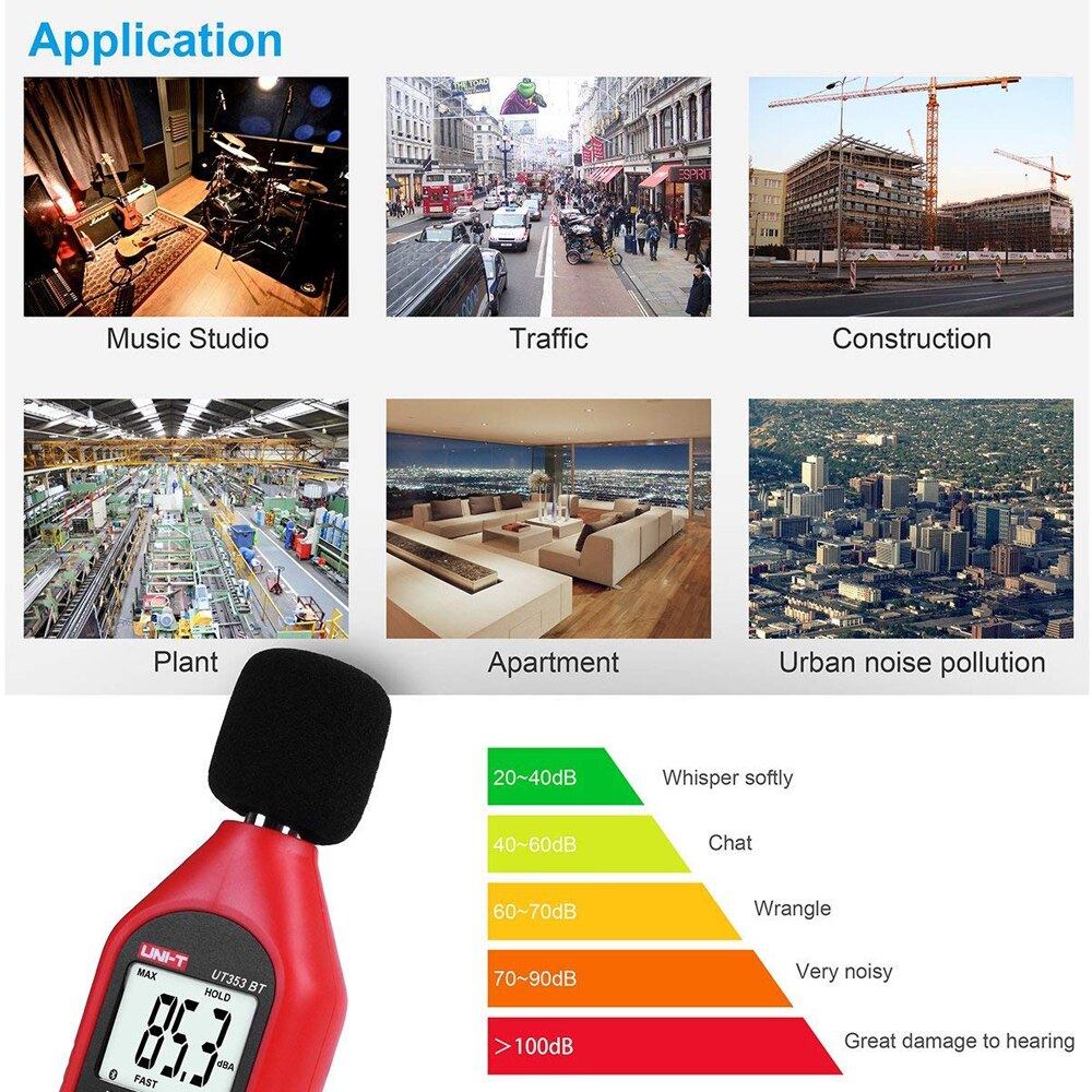 UNI-T UT353BT Mini Bluetooth Digital Noise Meter 3... – Vicedeal