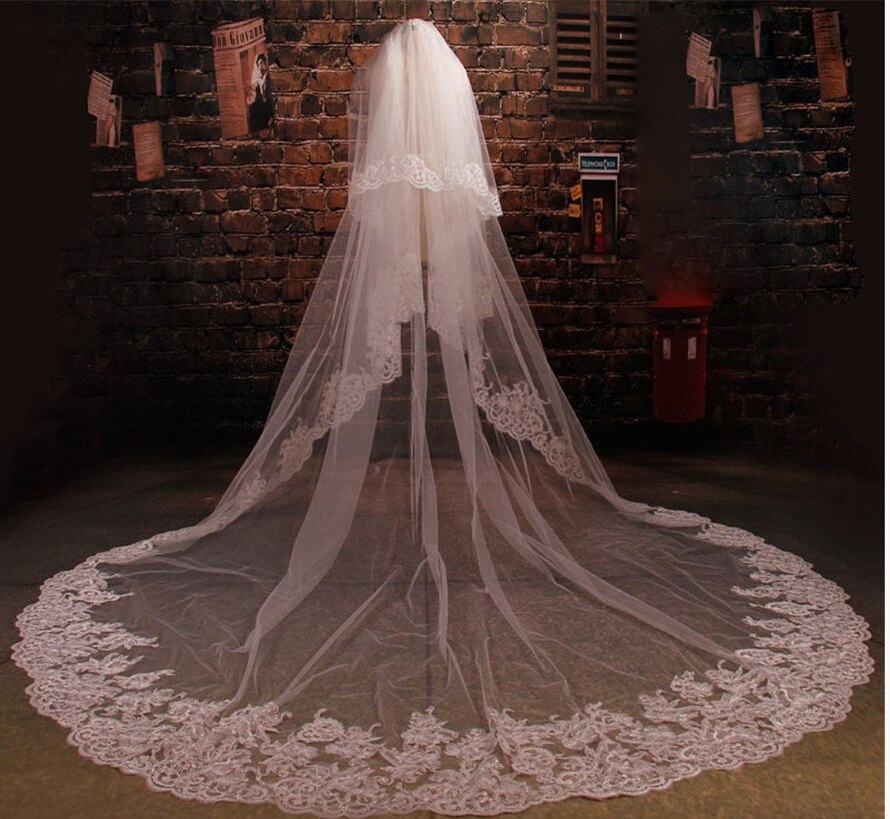 2 Tier Wit/Ivoor Wedding Prom Bridal Veil Met Kam ... – Grandado
