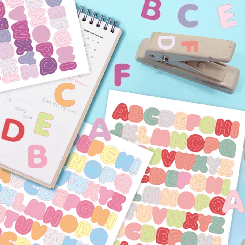 Gradients Candy Color English Letters Journal Stic... – Grandado