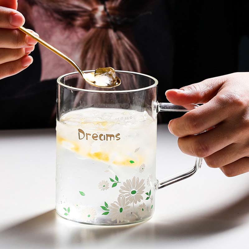 Creatieve Daisy Glas Mok Hittebestendig Ontbijt Cu... – Grandado