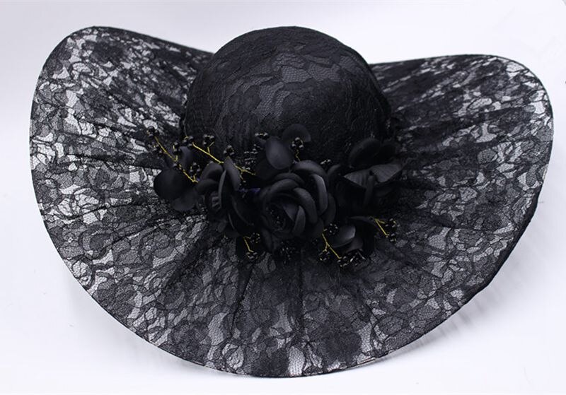 Bridal Hoeden En Fascinators Black Lace Wedding Ho... – Vicedeal