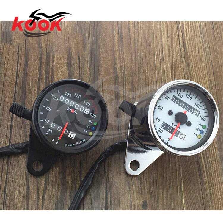 chrome motorcycle Motorcycle Speedometer Meter Dou... – Vicedeal