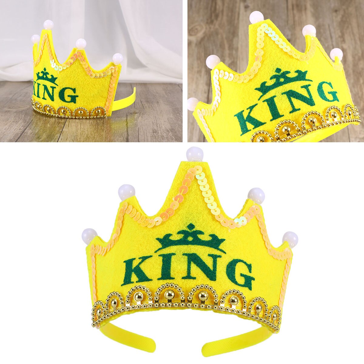 LED Light Birthday Party Hats Crown King Birthday ... – Grandado