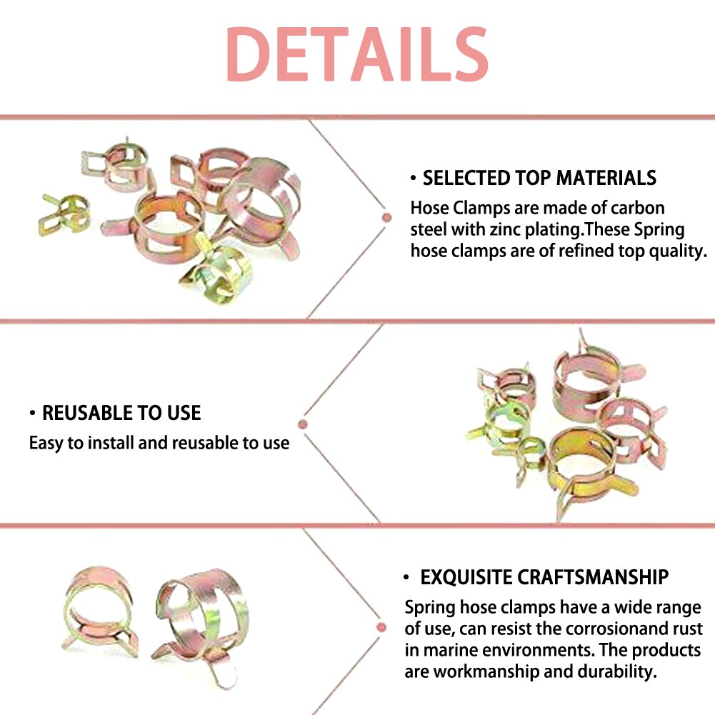 80PCS Strong Spring Clips Hose Clamps For Holding ... – Grandado