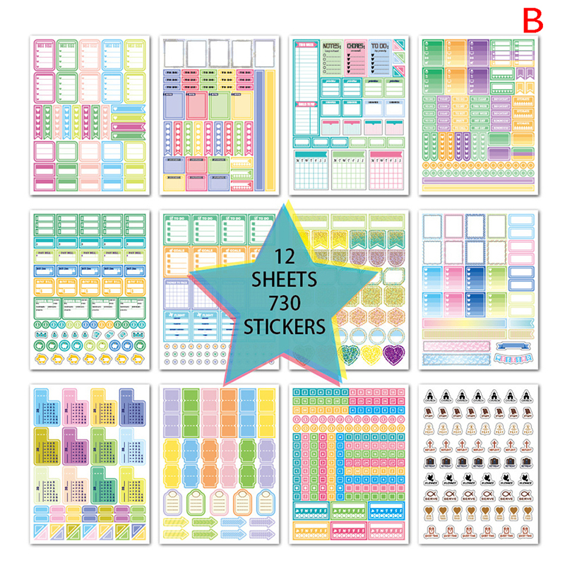 12sheets DIY Precut Decoration Stationery Diary St... – Grandado
