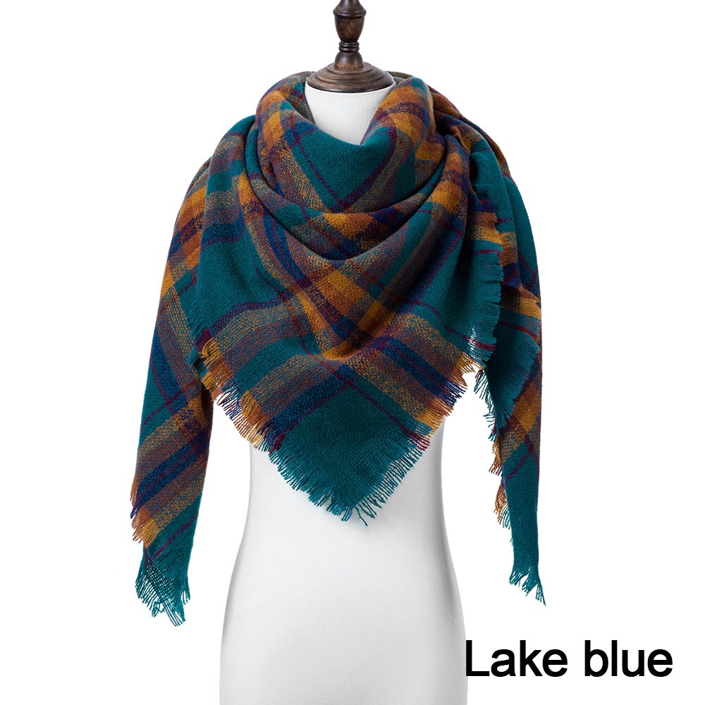 GROUP JUMP Winter Women Scarf Plaid Triangle Scarf... – Vicedeal