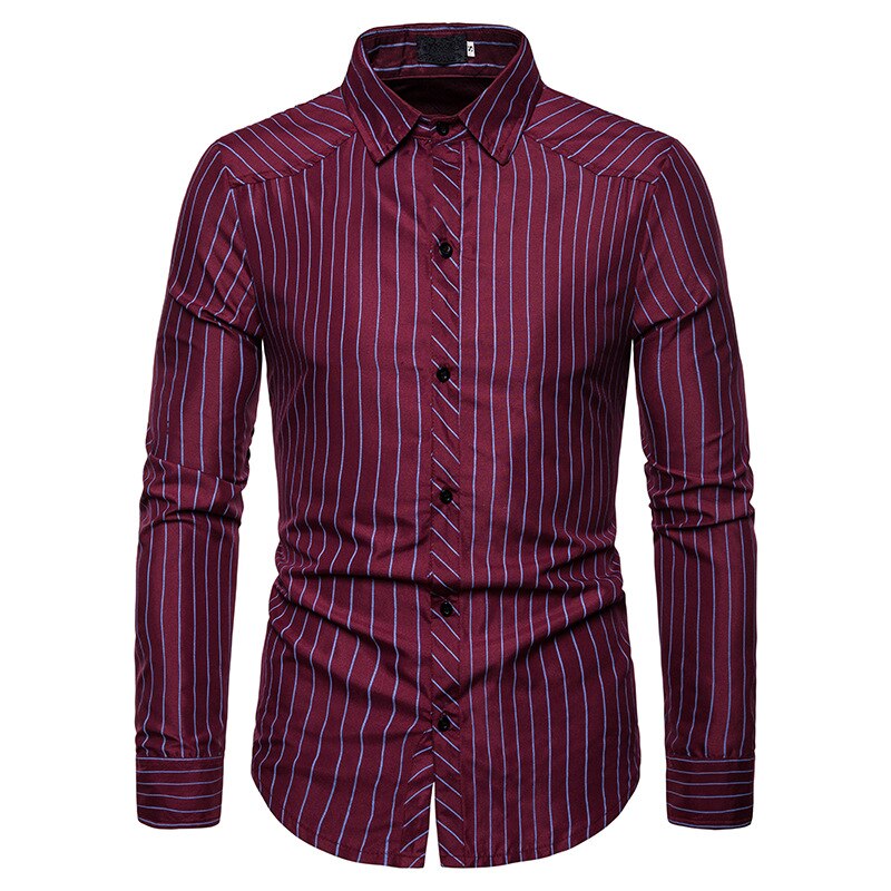 Visada Jauna Gestreepte Mannen Shirt Jurk Regular ... – Vicedeal