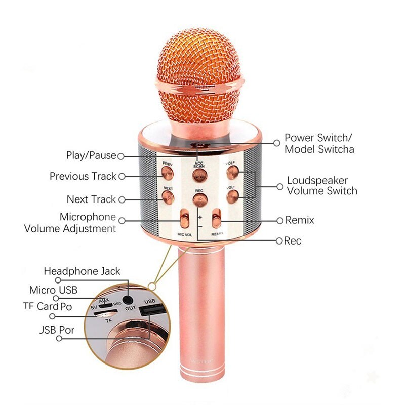 Bluetooth Karaoke Microphone Wireless Microphone P... – Grandado