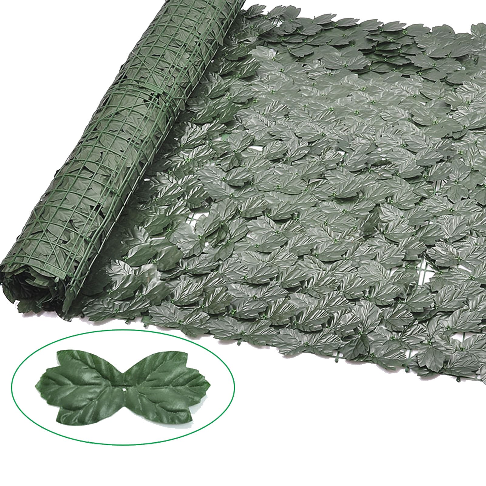 1x3m Artificial Ivy Leaf Hedge Screening Green Lea... – Grandado
