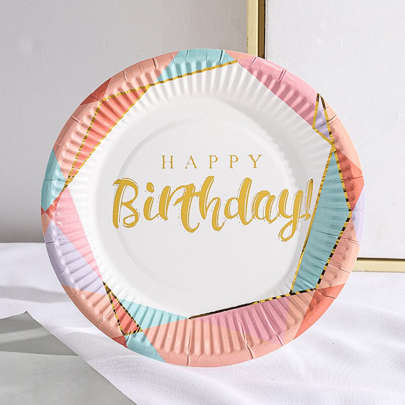 10Pcs Happy Birthday Party Disposable Tableware Se... – Grandado