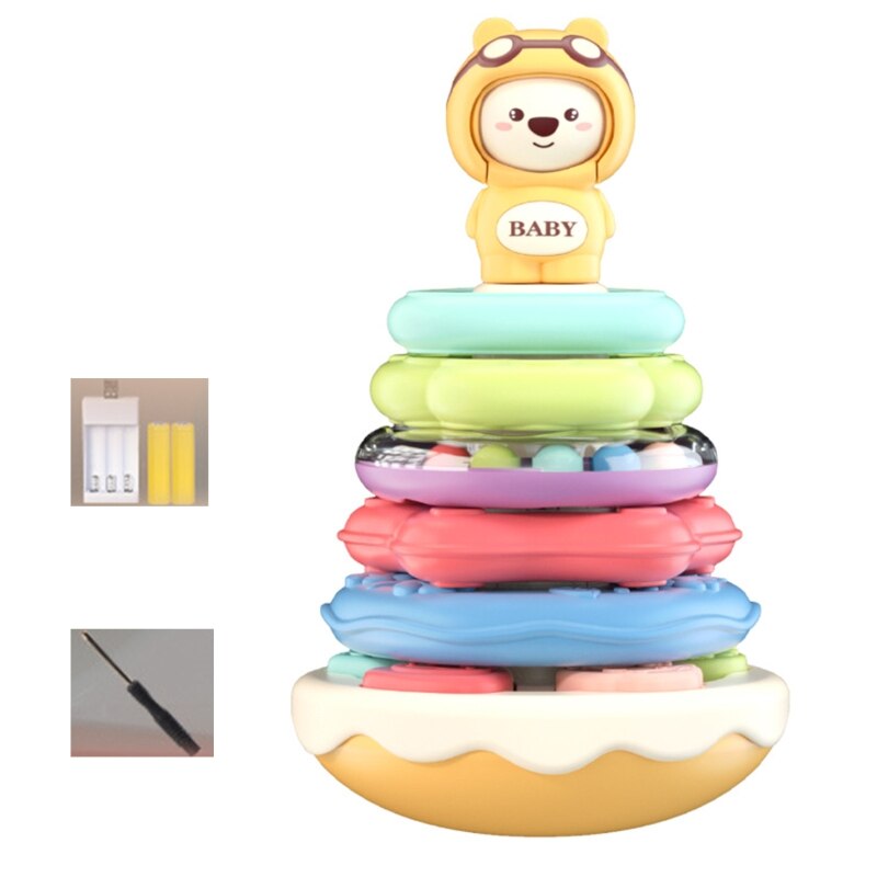 Interactive Ring Pyramids Rainbow Stacked Cups Tow... – Grandado