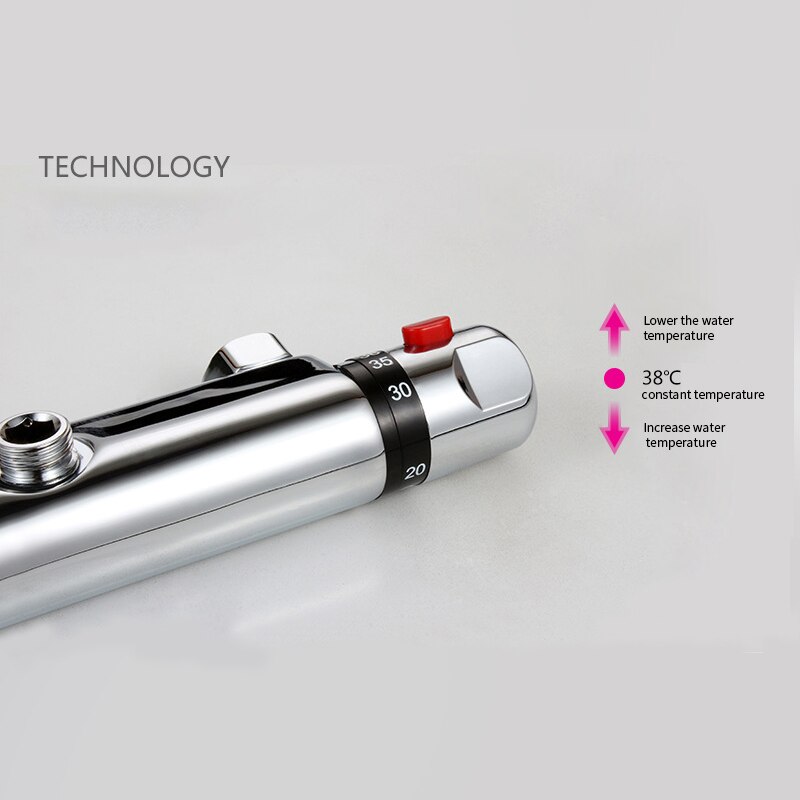 Bathroom Shower Faucet Thermostatic Faucet Mixer W... – Grandado