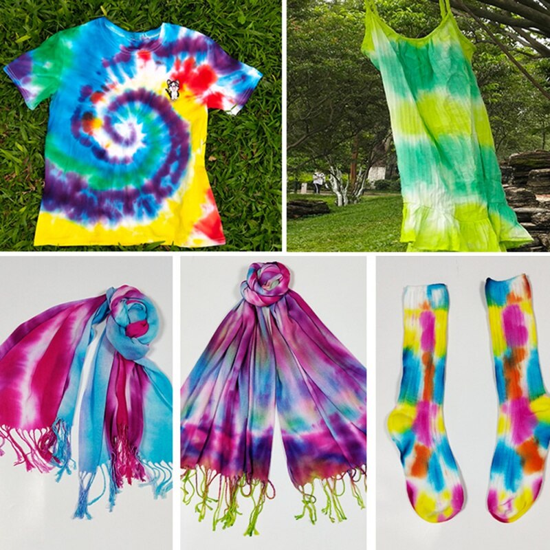 12pcs Dye Kit One Step Tie Dye Kit Fabric Textile ... – Grandado